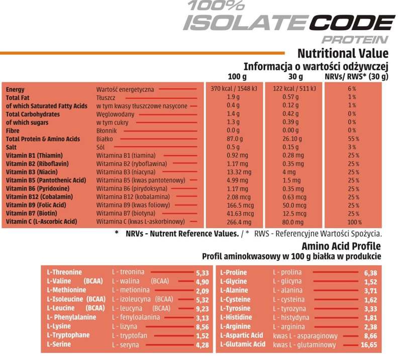 Human Code - 100% Isolate Code Protein - 630 g vanilla ice cream ...